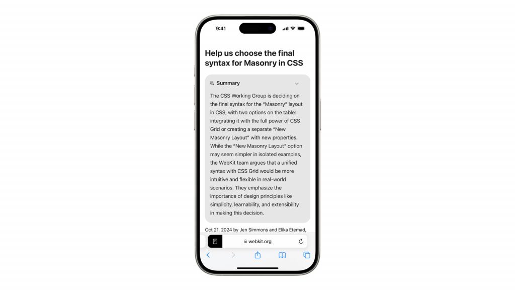 WebKit Features in Safari 18.1 | WebKit