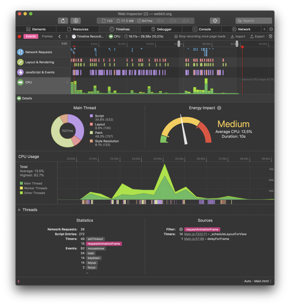 CPU Timeline in Web Inspector | WebKit