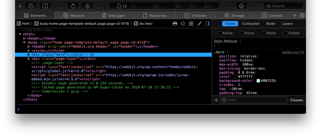 Dark Mode in Web Inspector | WebKit