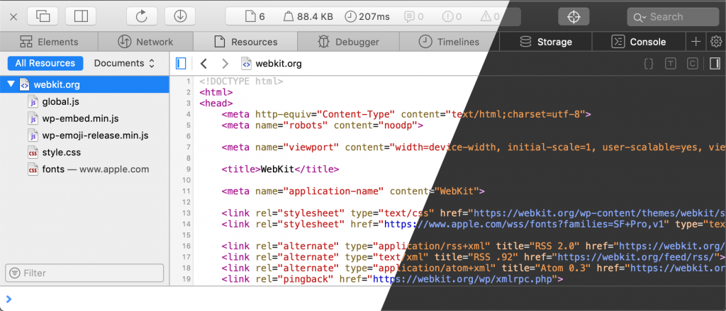 Dark Mode in Web Inspector | WebKit