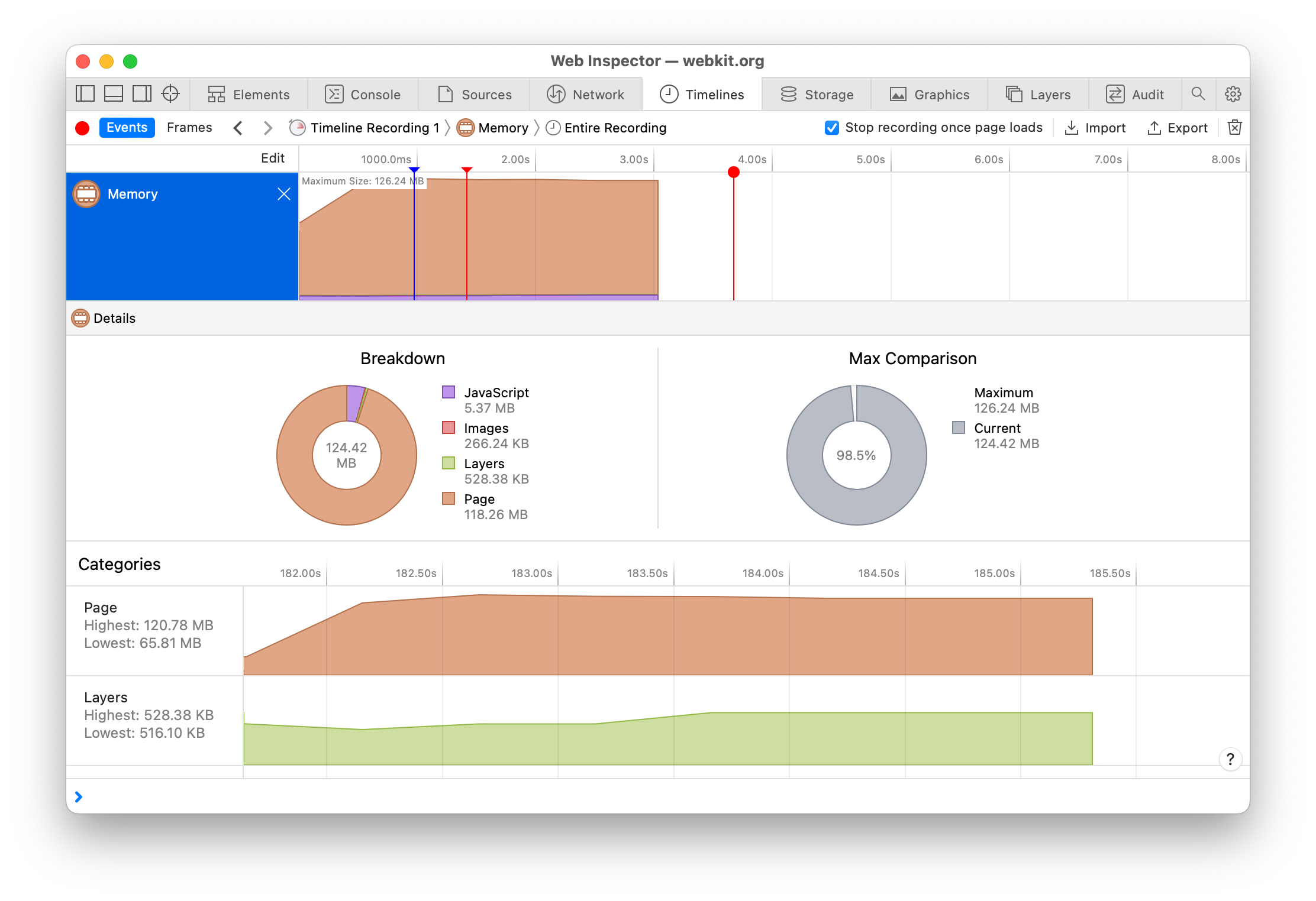 Timelines Tab Webkit