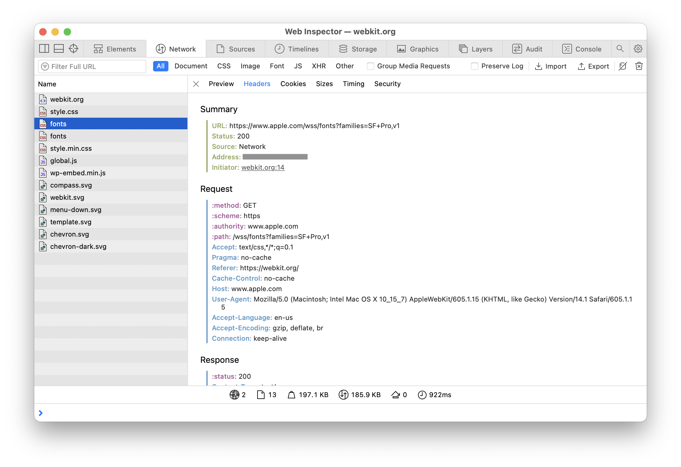 Network Tab | WebKit